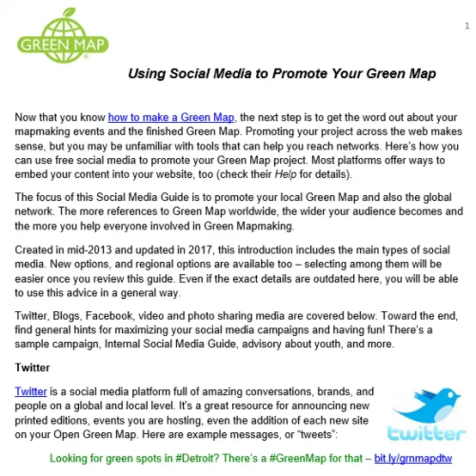 Green Map Guides for Social Media Promotion | GreenMap.org
